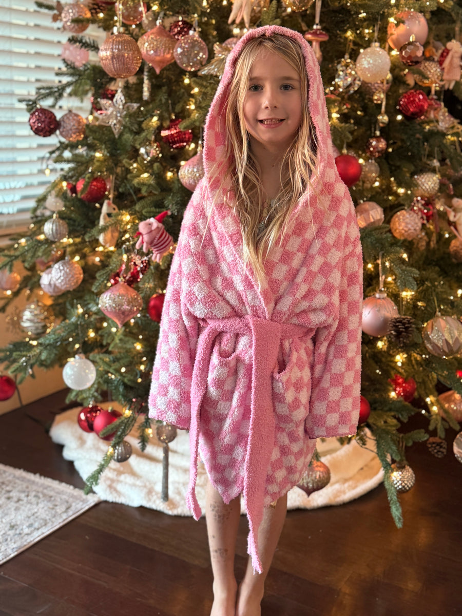 Childrens Check Print Hooded Robe – Sunset Snuggles