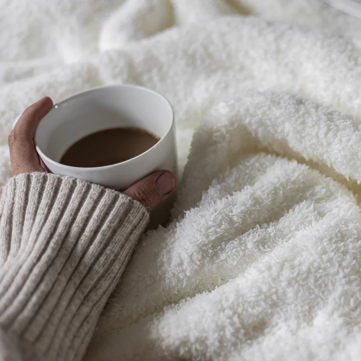 White Solid Double Layered Extended Throw – Sunset Snuggles