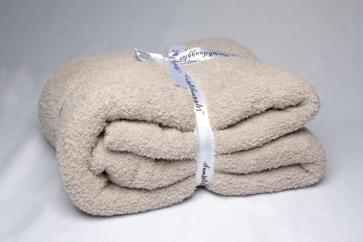 Greige Solid Double Layered Throw – Sunset Snuggles