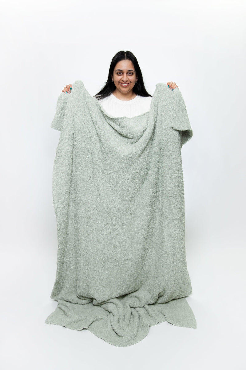 Desert Sage Solid Double Layered Print Extended Throw – Sunset Snuggles