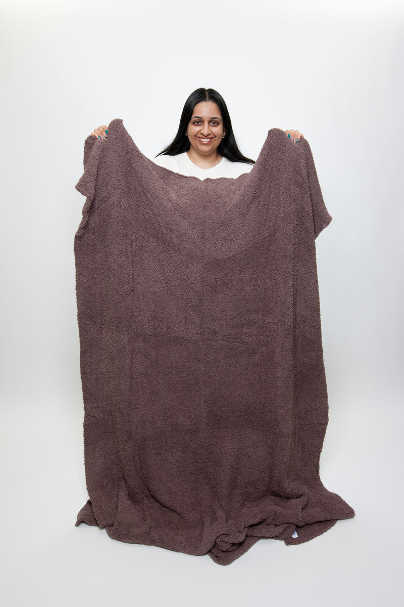 Peppercorn Solid Double Layered Print Extended Throw – Sunset Snuggles